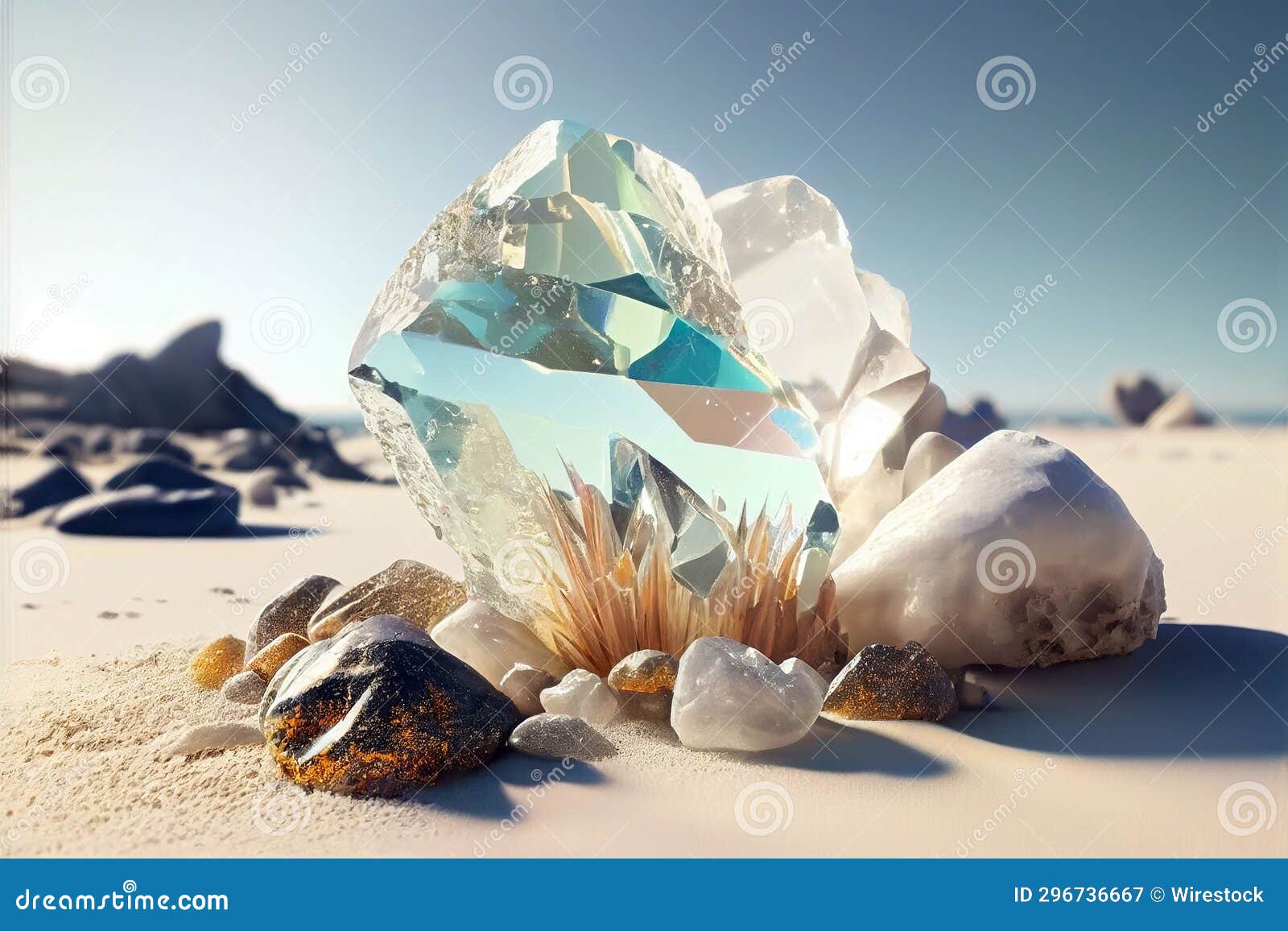 Quartz Composition for Healing and Meditation Stock Illustration ...
