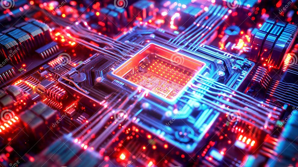 AI Generated Illustration of a Computer Core Technology Stock Photo ...