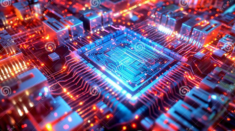 AI Generated Illustration of a Computer Core Technology Stock Photo ...