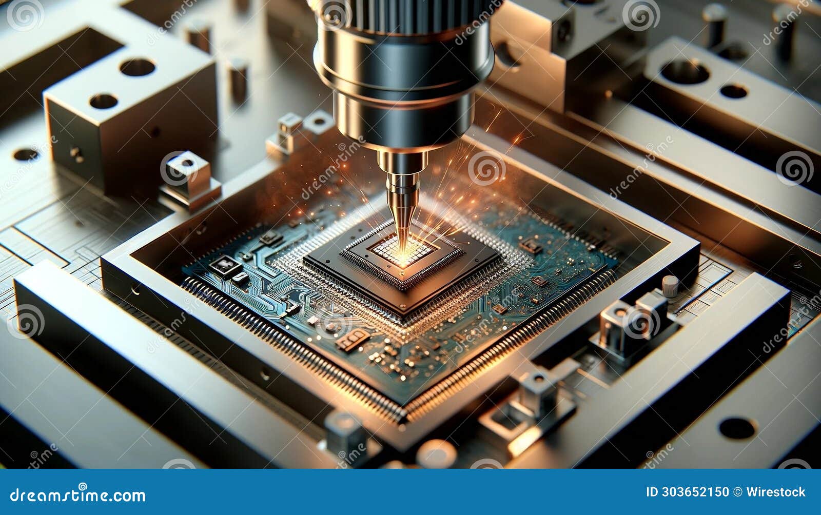 AI Generated Illustration of a Computer Motherboard with Various ...