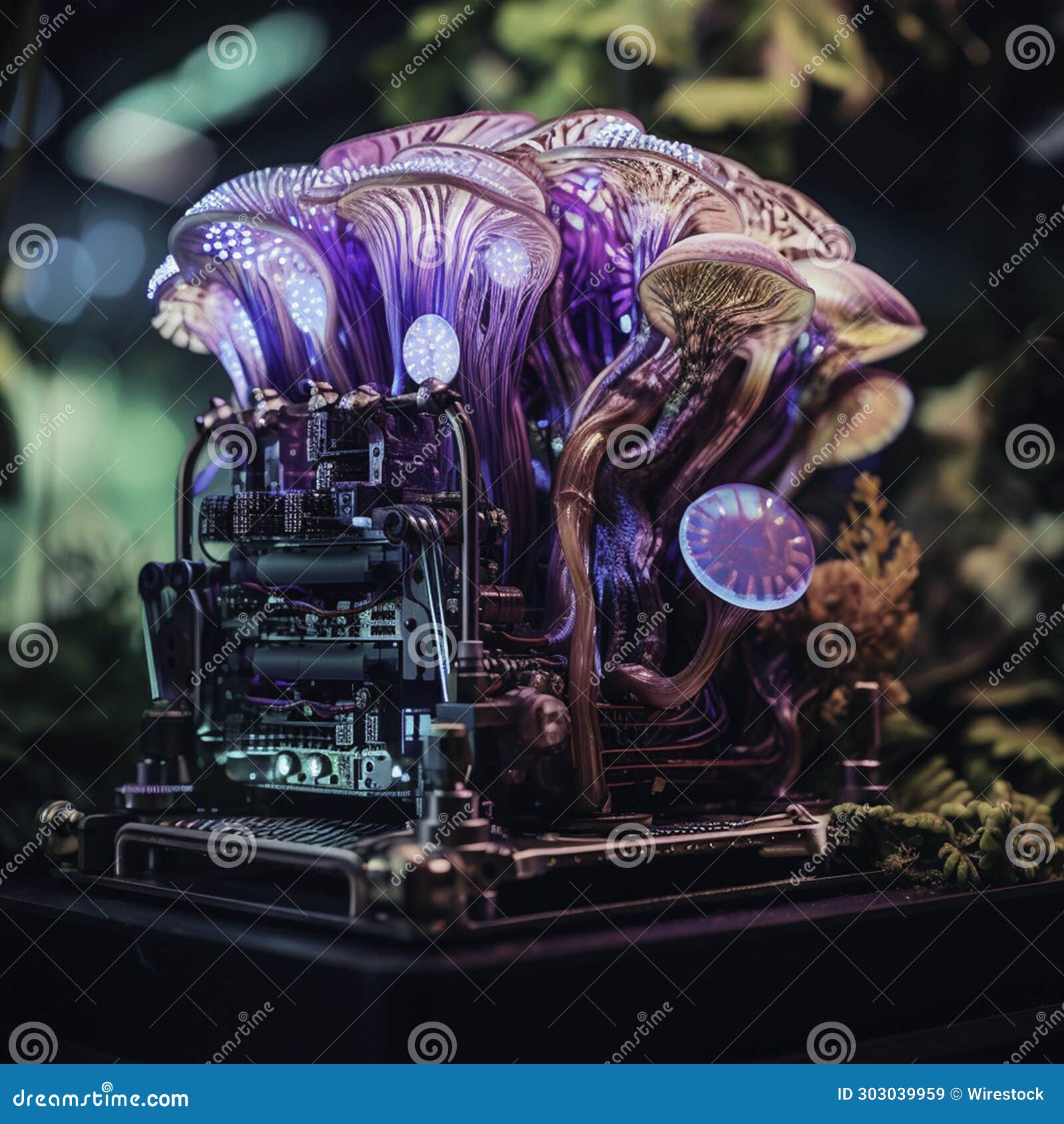 AI Generated Illustration of a Computer Powered by a Cluster of ...