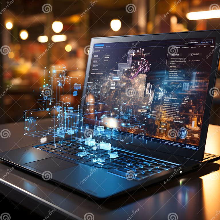 AI Generated Digital Art of HI-TECH PC Stock Illustration ...