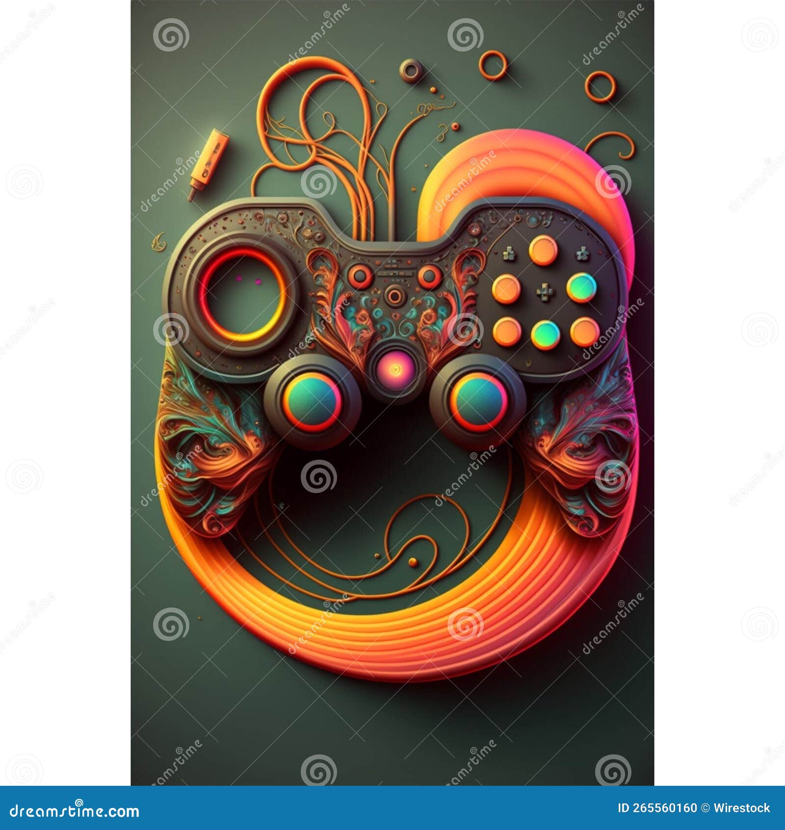 AI Generated Illustration of a Cool Game Controller with an Unusual ...
