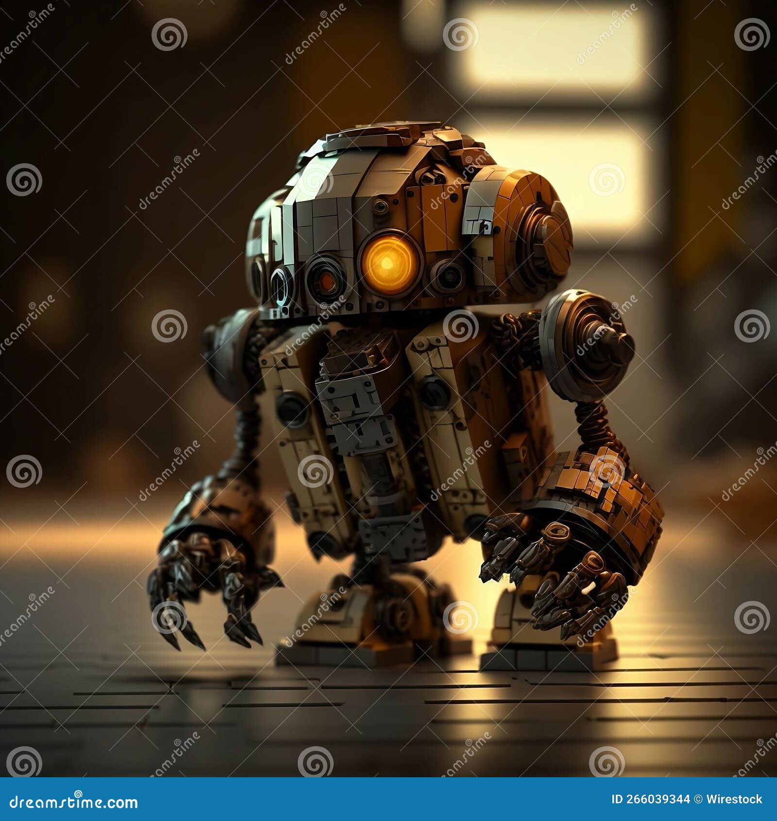 AI Generated Illustration of a Cool Metal Robot Stock Illustration ...