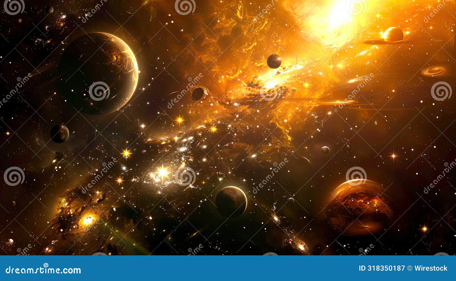 AI Generated Illustration of Cosmic Bodies Colliding and Transforming ...