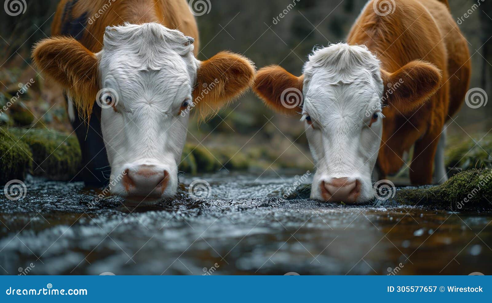 Sea ??cows Swim In The Water. Baby Sea Cow And Mother. Trichechus ...