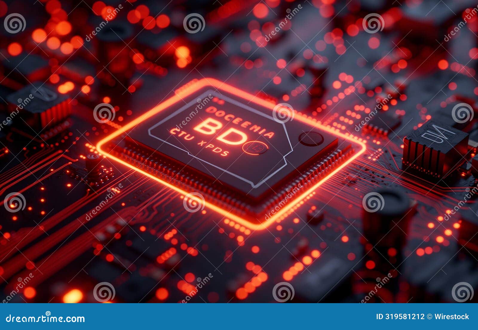Ai Generated Illustration Of Cpu Chip On Top Of Electronic Motherboard