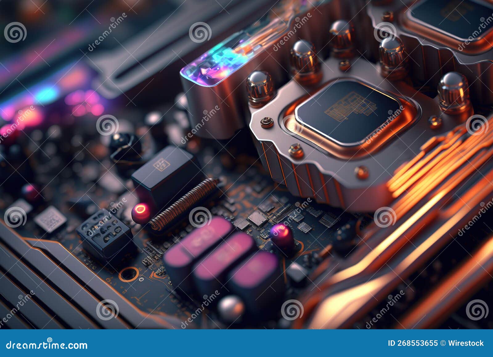 AI-generated Illustration of a CPU Motherboard Central Computer ...