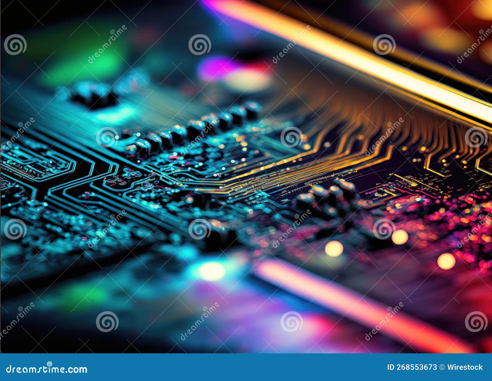 AI-generated Illustration of a CPU Motherboard Central Computer ...