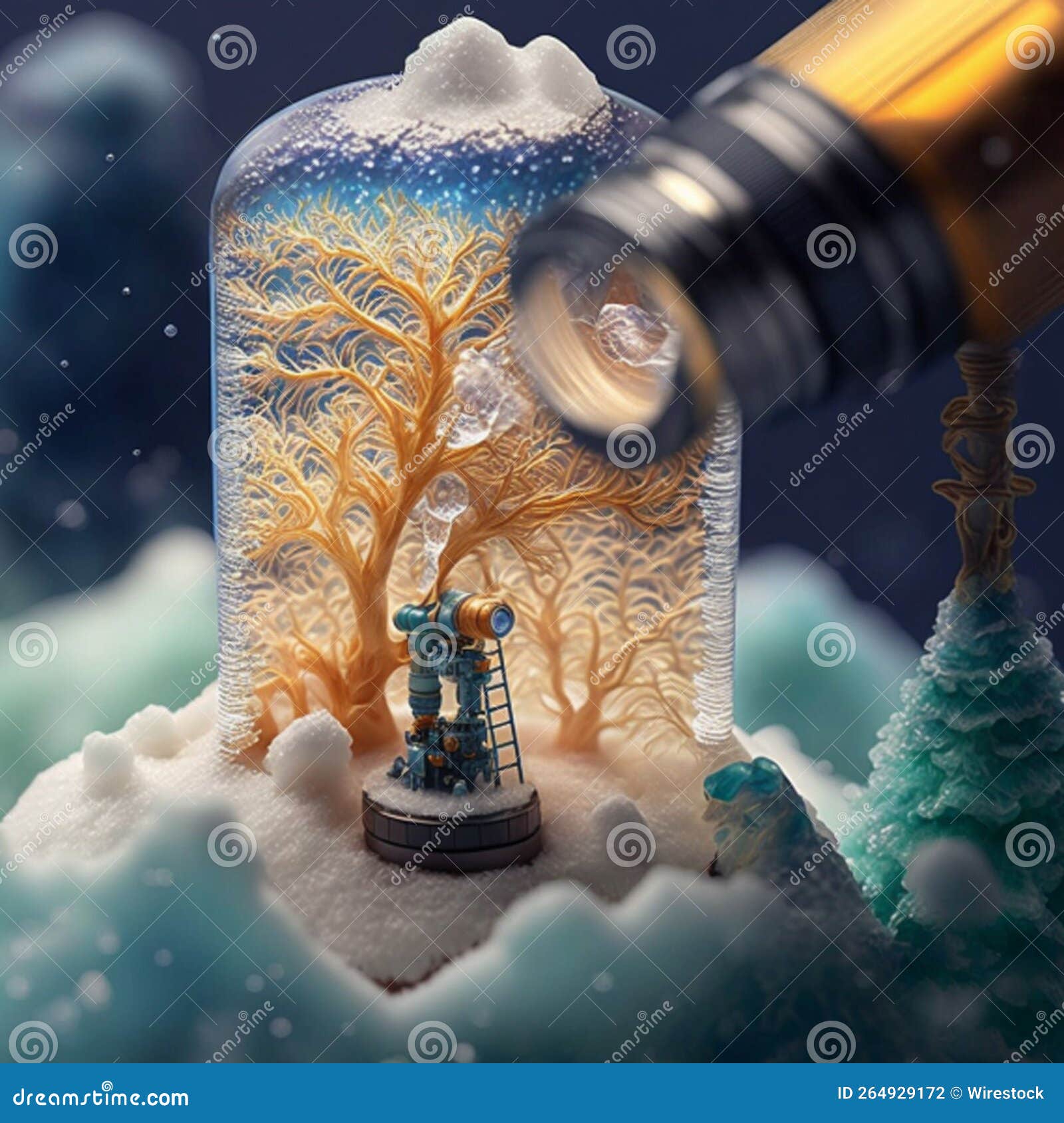 AI Generated Illustration of a Creative Miniature Winter Wonderland ...