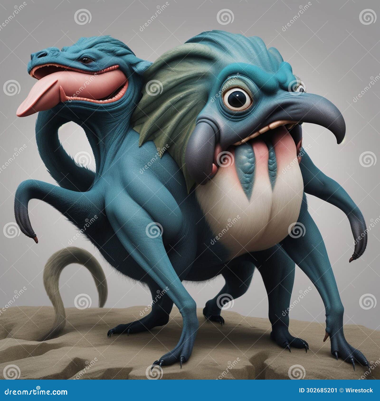 AI Generated Illustration of Creepy Mutant Animals Stock Illustration ...