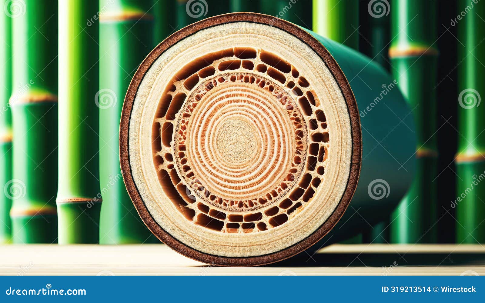 AI Generated Illustration of a Cross-section of Bamboo Stalk, Revealing ...