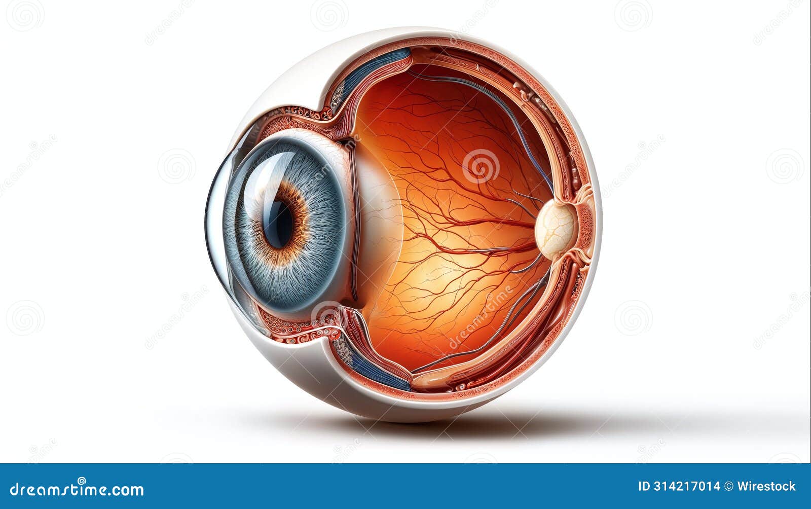 Cross-section of a Human Eye, Showcasing the Internal Structures Such ...