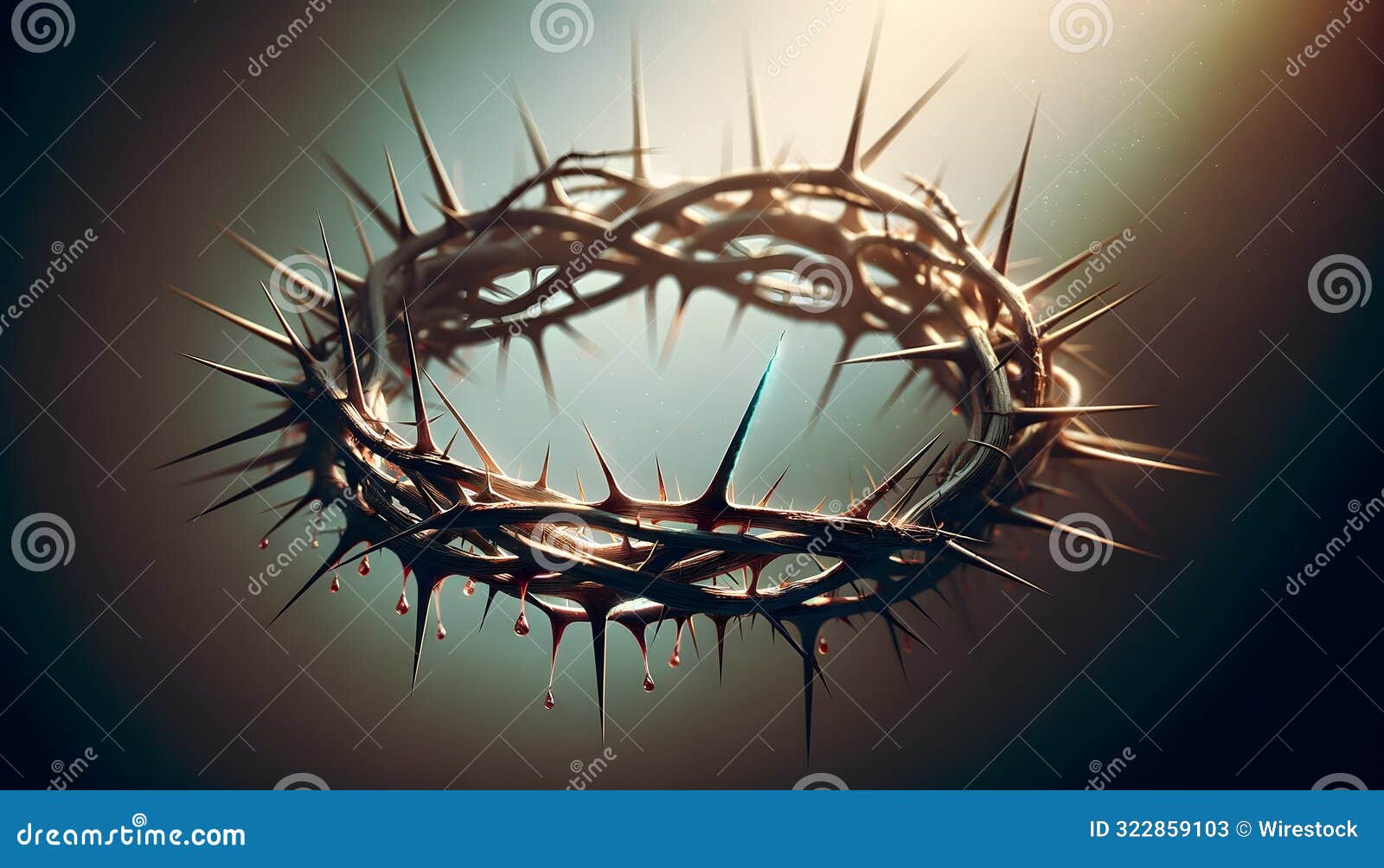 AI Generated Illustration of a Crown of Thorns Lit by a Bright Light ...