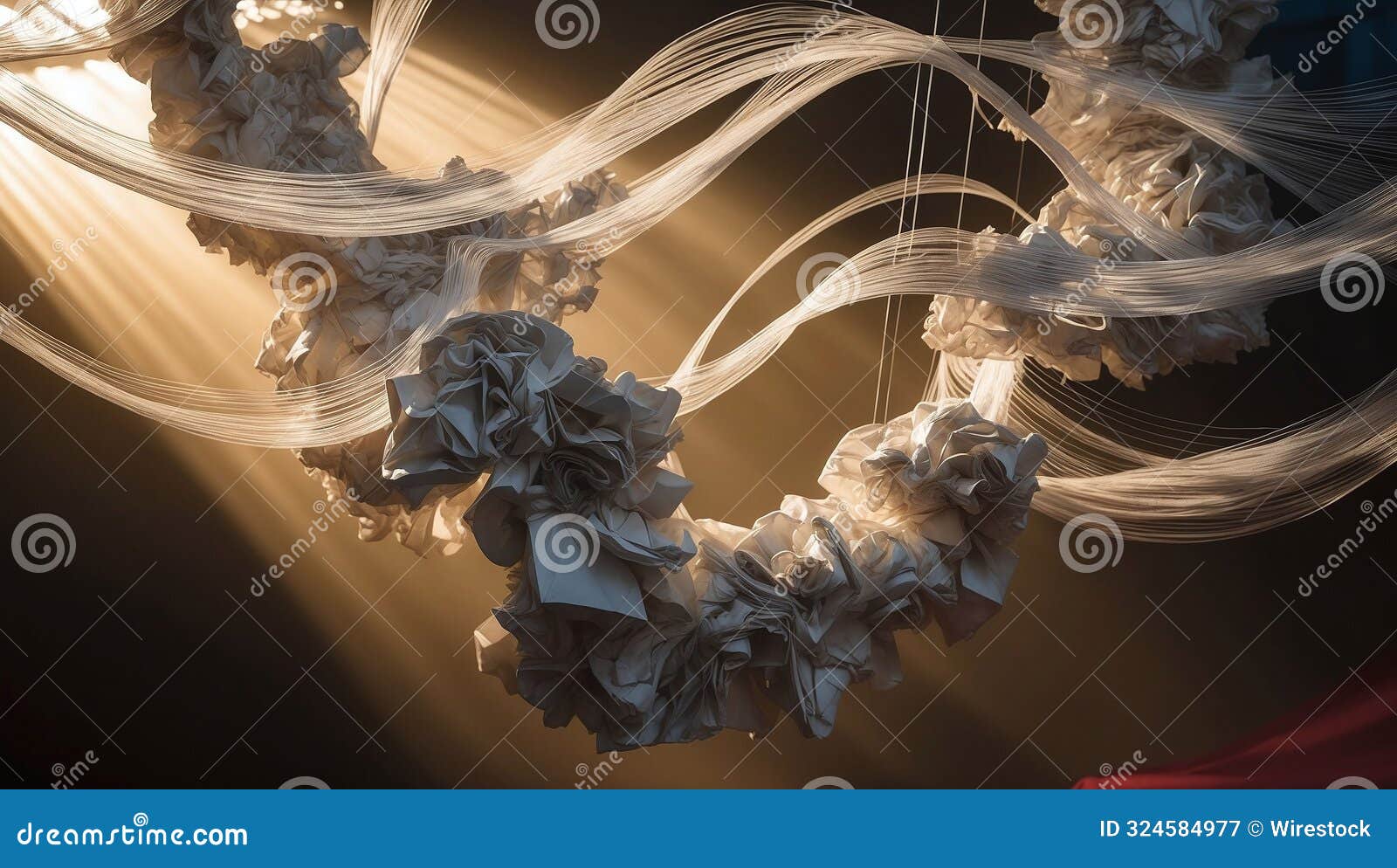 AI Generated Illustration of Crumpled Paper and Light Beams Creating a ...