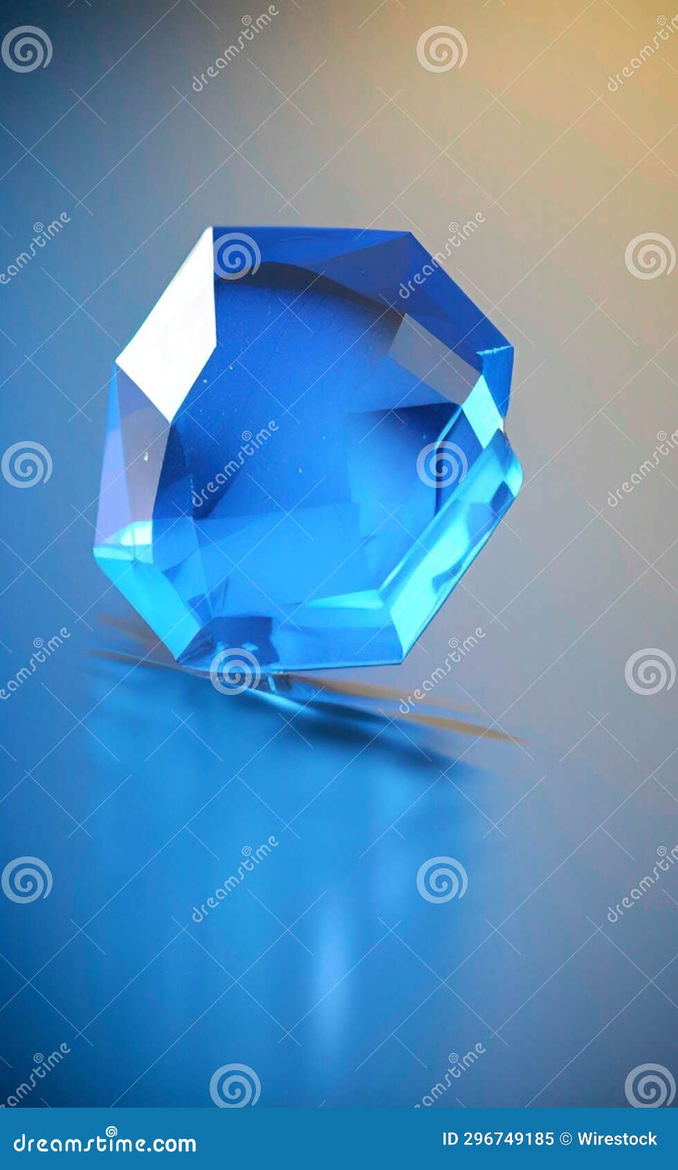 AI-generated Illustration of a Crystal Blue Diamond. Stock Illustration ...