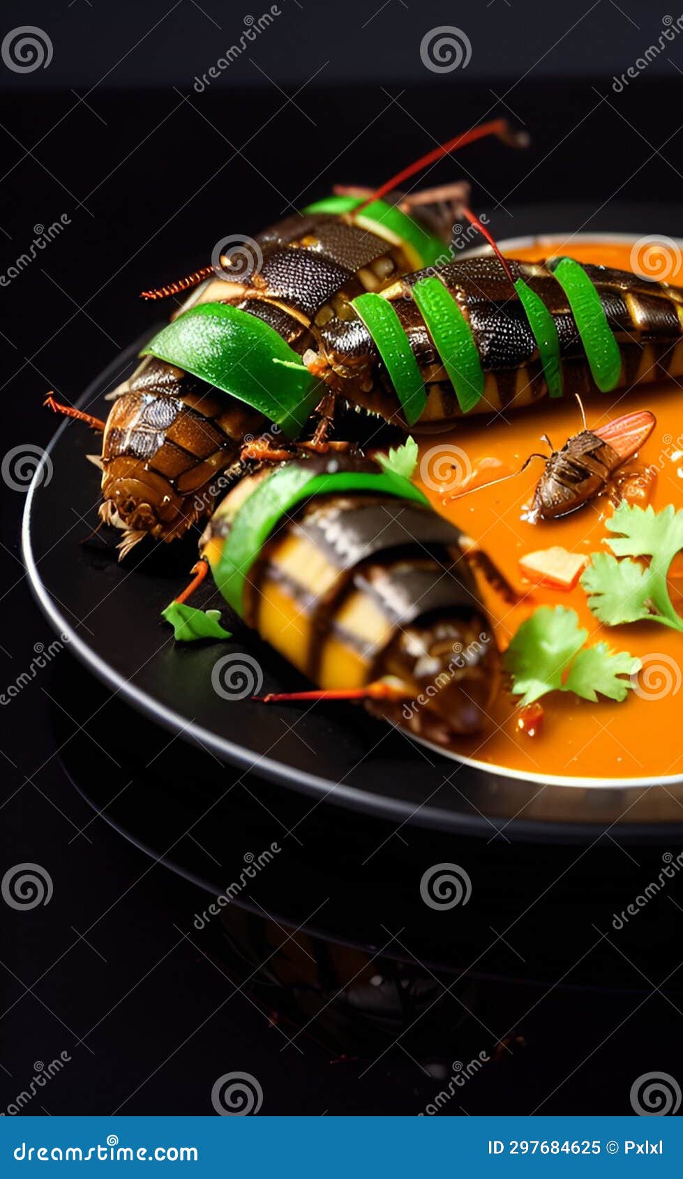 AI Generated Illustration of a Culinary Dish Based on Cooked Insects ...