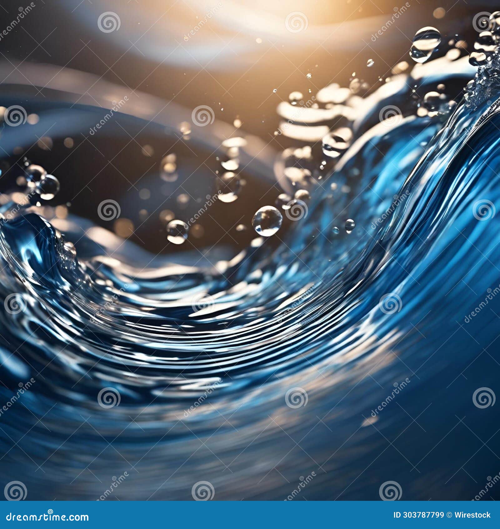 AI Generated Illustration of a Curvy Wave of Water Stock Illustration ...