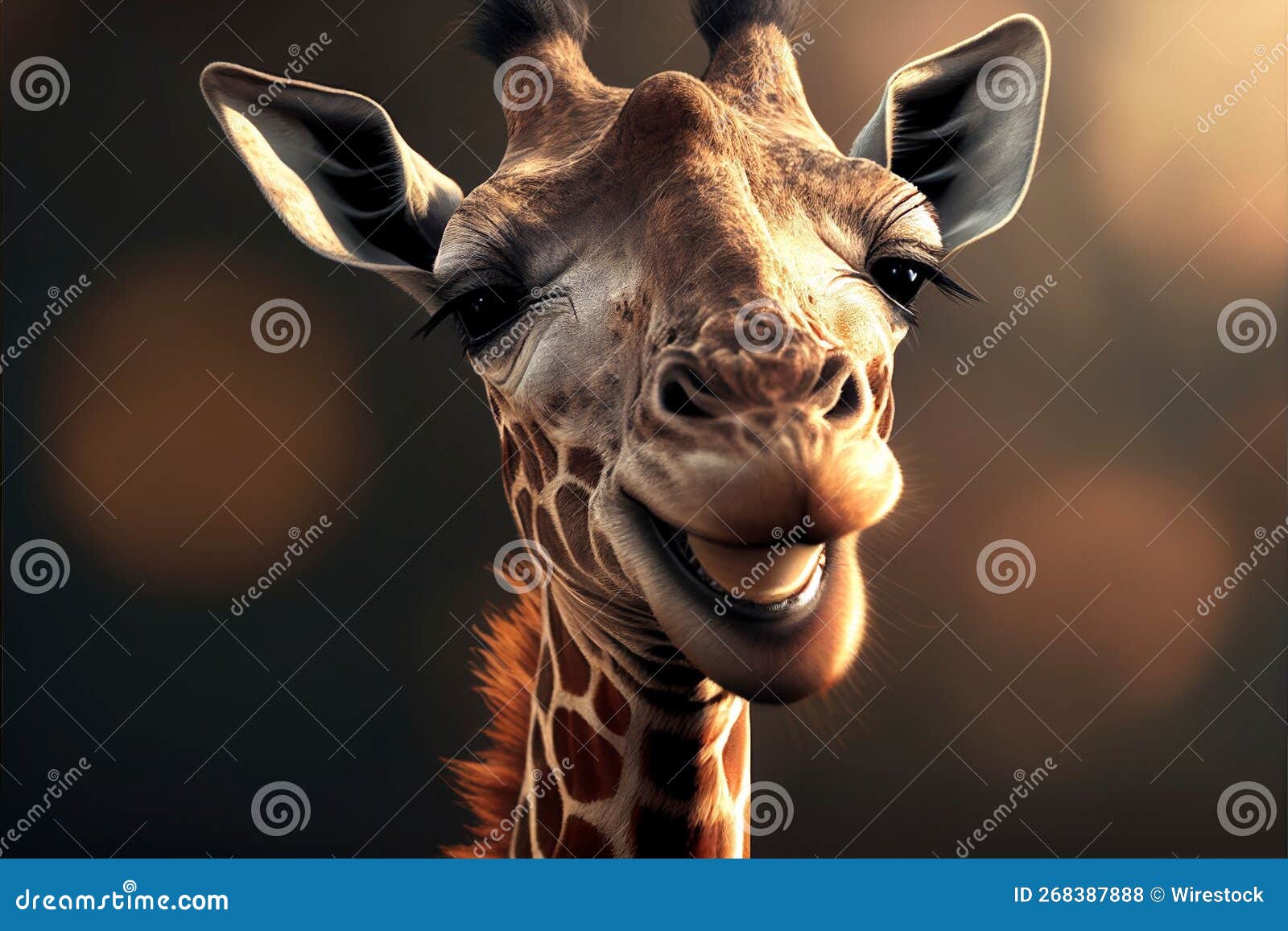 AI Generated Illustration of a Cute Cartoon Giraffe Stock Illustration ...