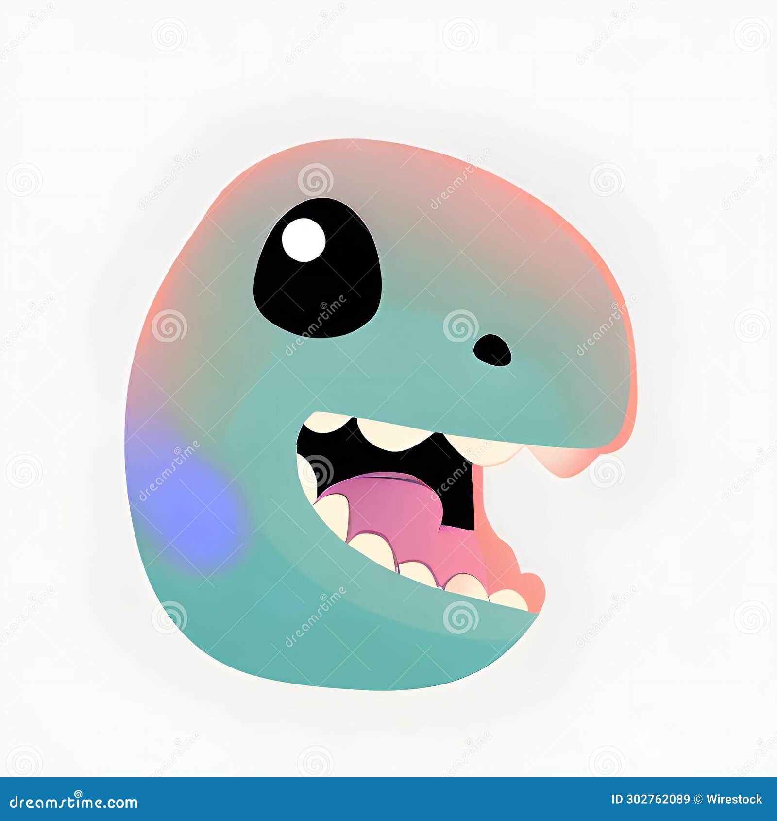 Dinosaur Face. Cute Cartoon Funny Dino Baby Character. Flat Design ...