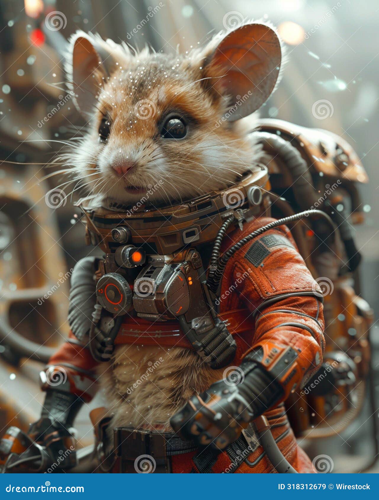 AI Generated Illustration of a Cyber Mouse in a Space Suit Stock ...
