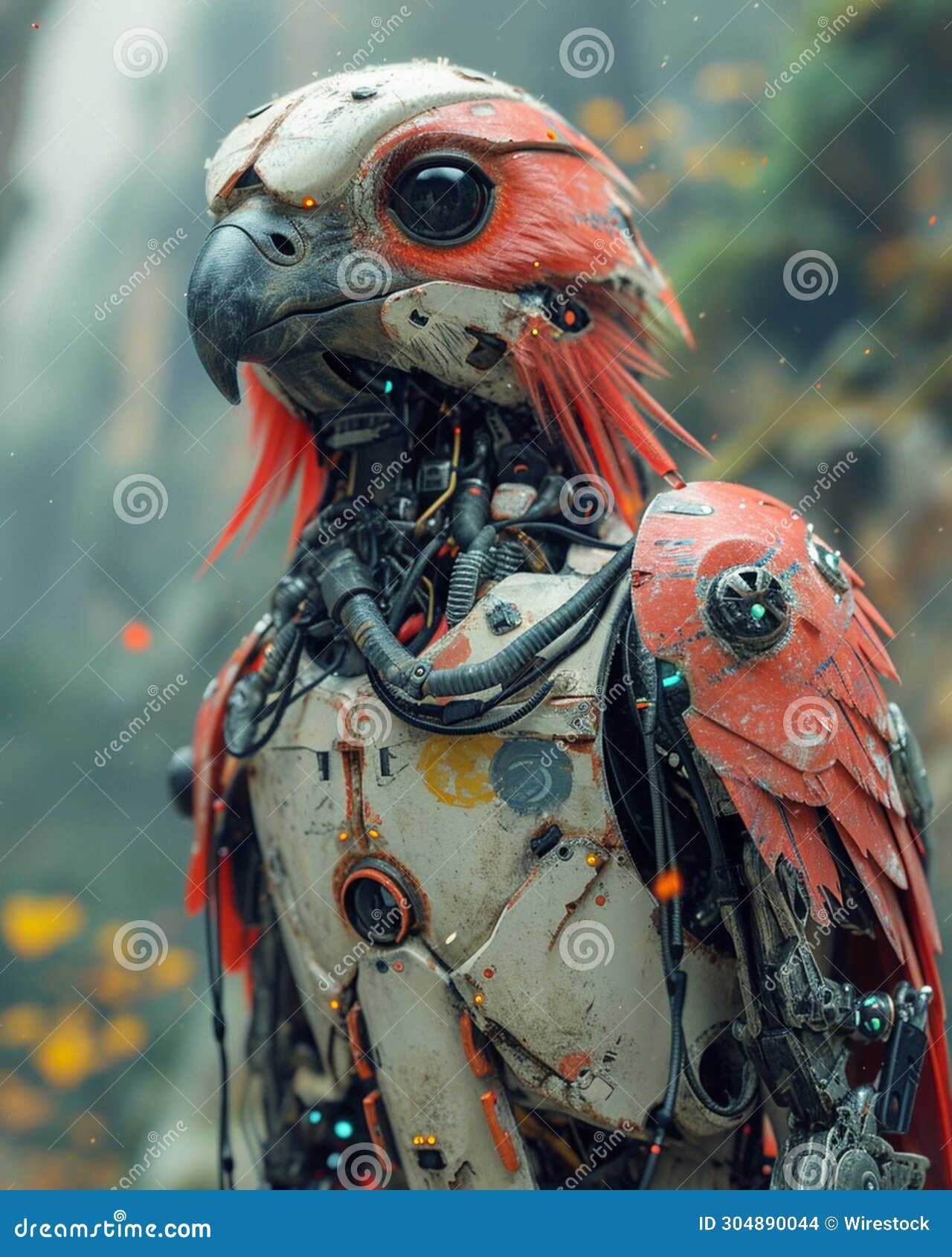 AI Generated Illustration of a Cyber Robotic Hawk Stock Illustration ...