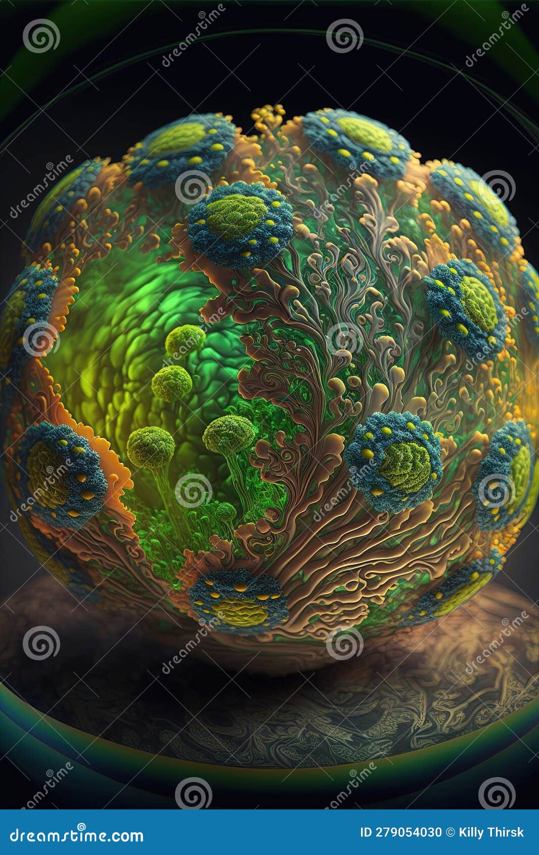 AI Generated Illustration: 3D Enigmatic Surreal Broccoli Object of Math ...