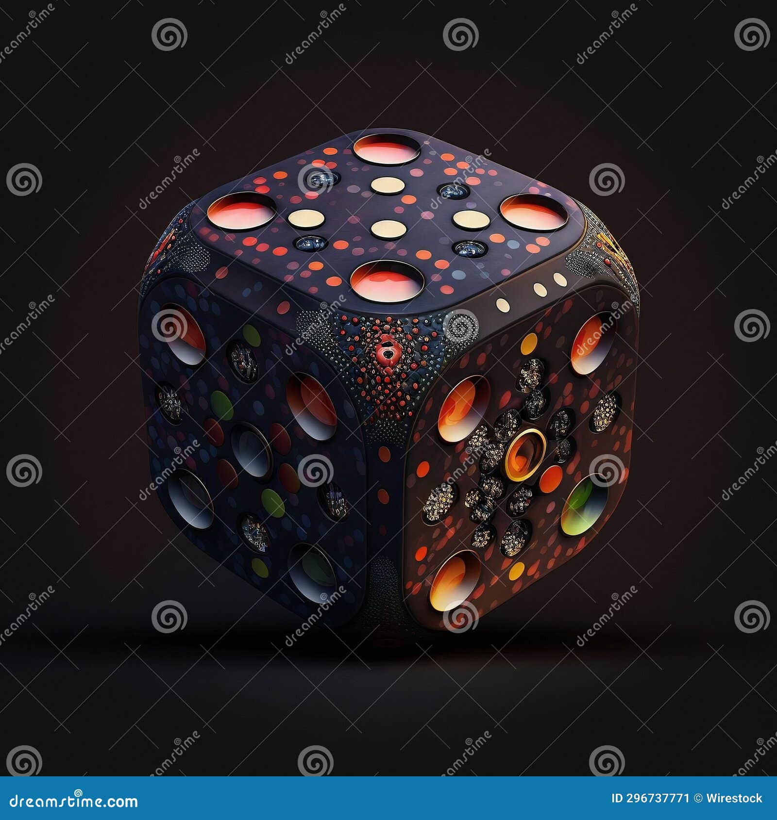 AI Generated Illustration of Dice with Six Dots on Each Side Stock ...