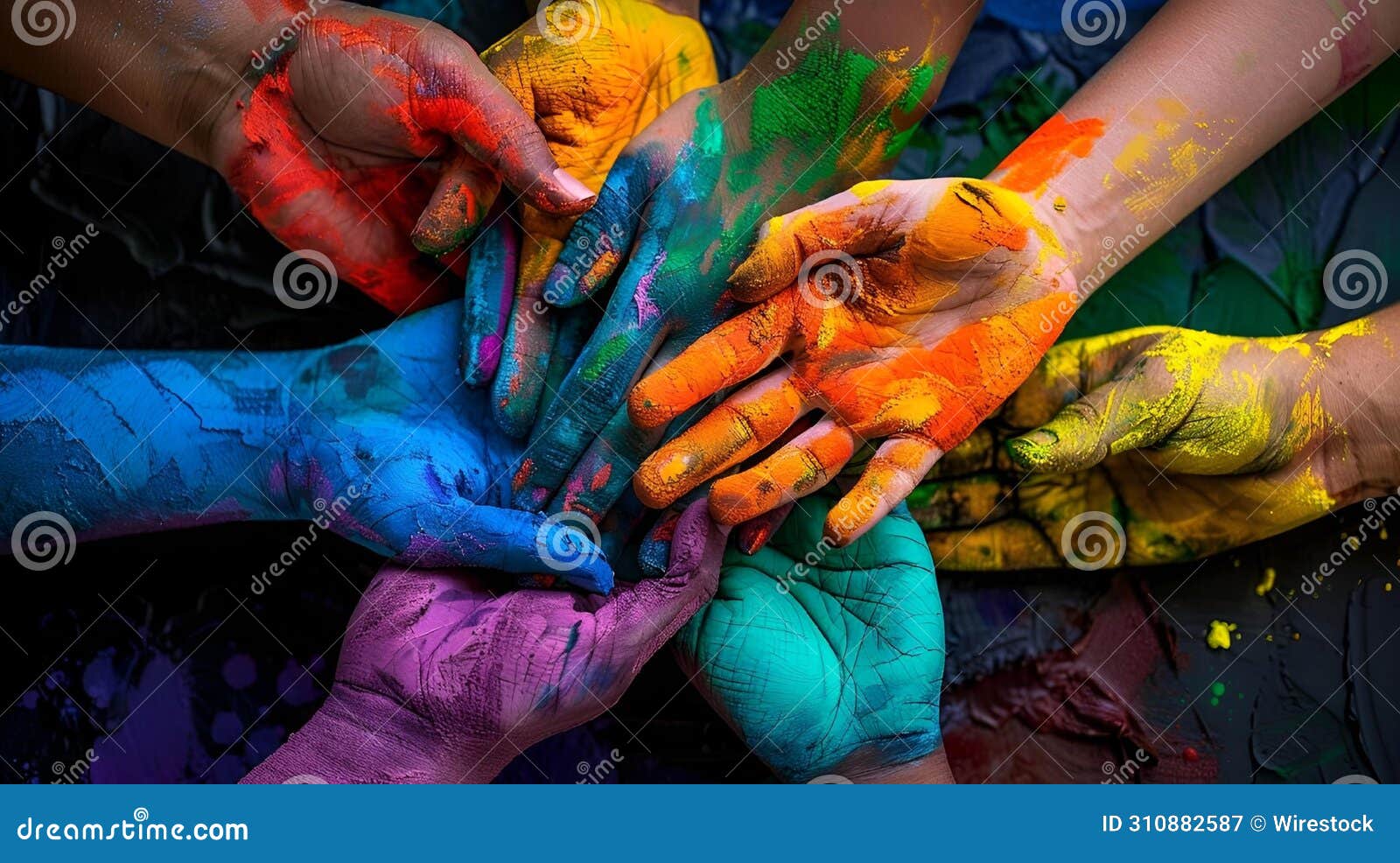 Group of People in Various Colored Hands Together for Their Hands Stock ...