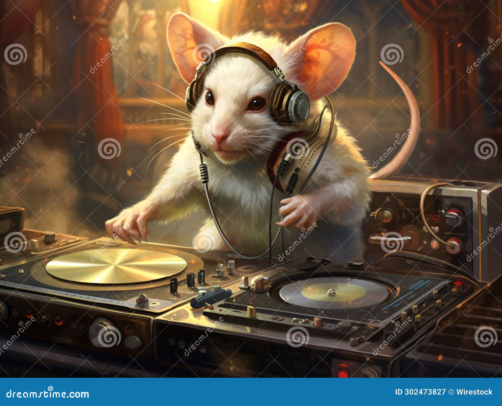 AI-generated Illustration of a DJ Mouse. Stock Illustration ...