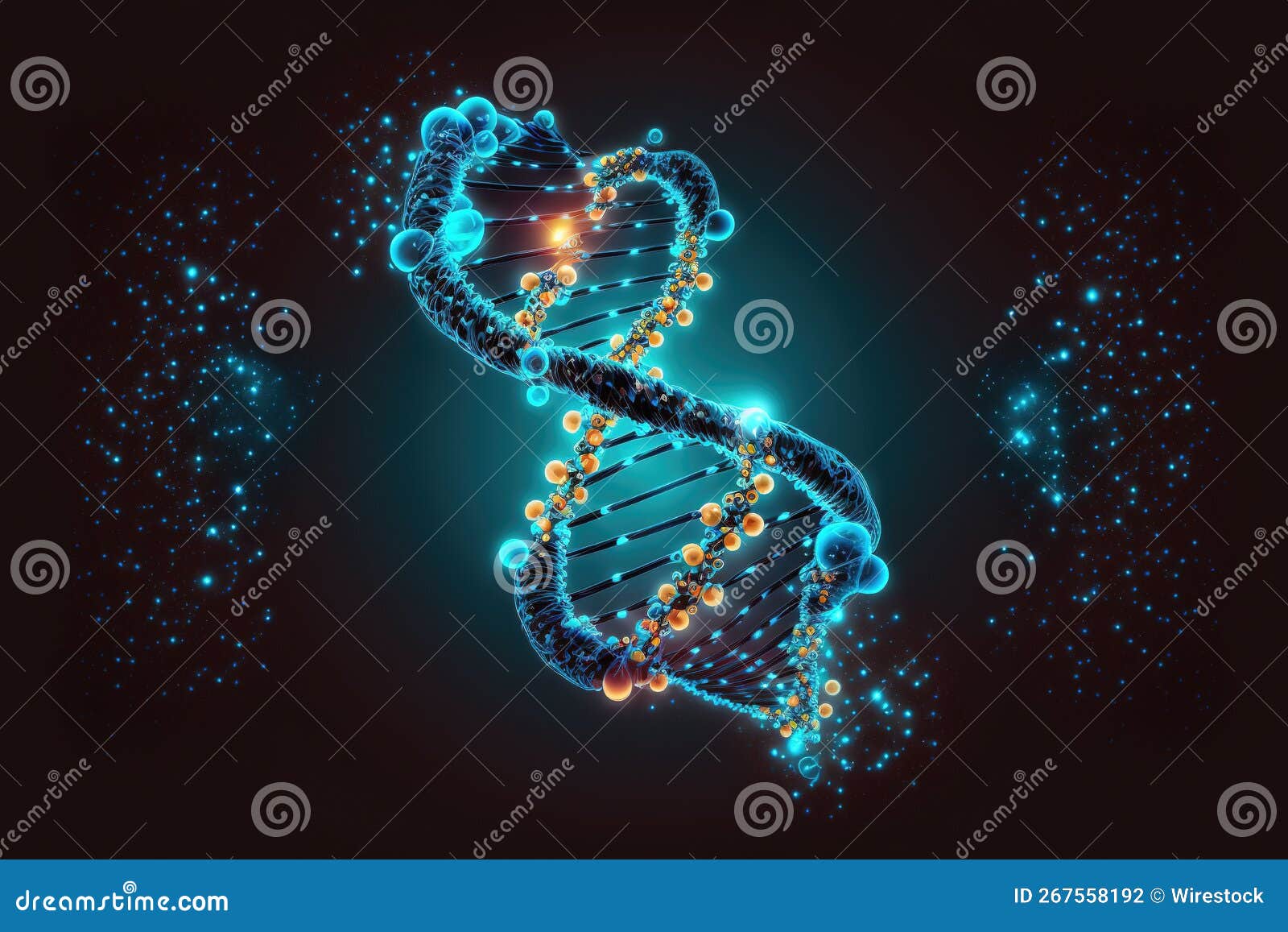 AI Generated Illustration of DNA Molecule Structure Stock Illustration ...
