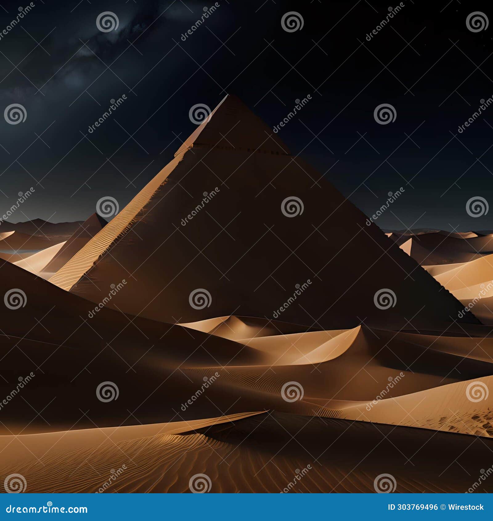 AI Generated Illustration Of A Dramatic Nightscape Of An Expansive ...