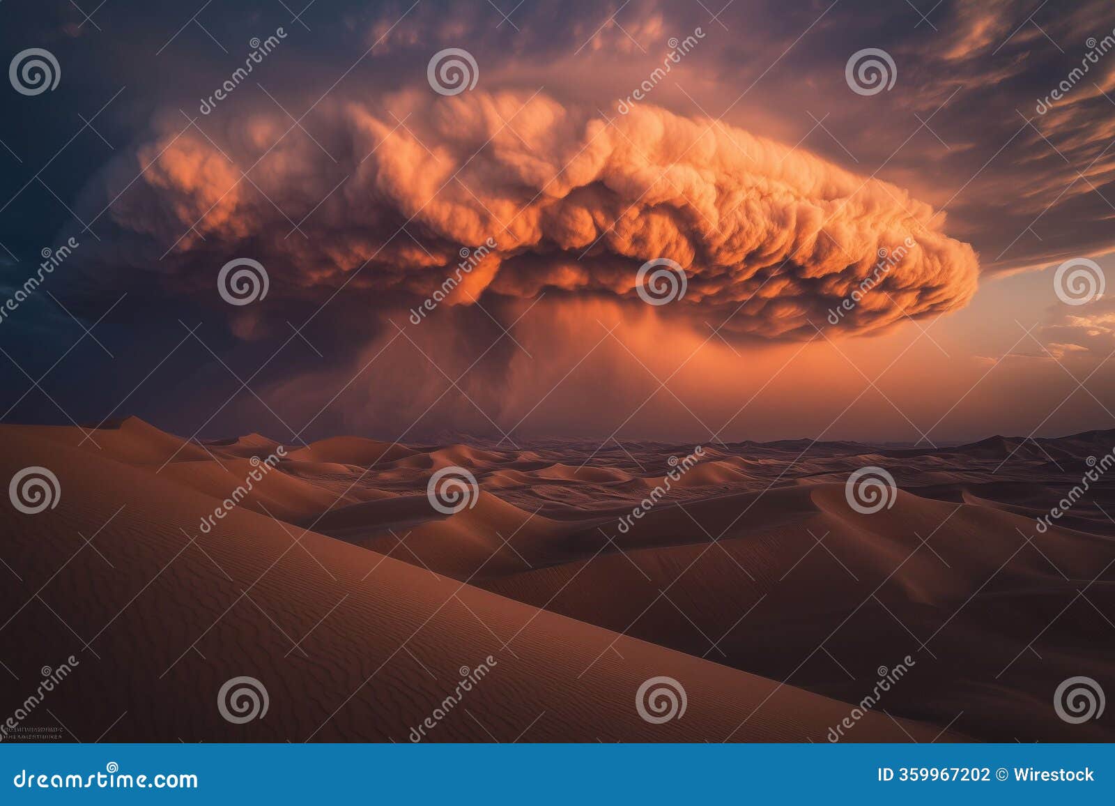 AI-generated Illustration of Dramatic Sandstorm Sweeping Across a Vast ...