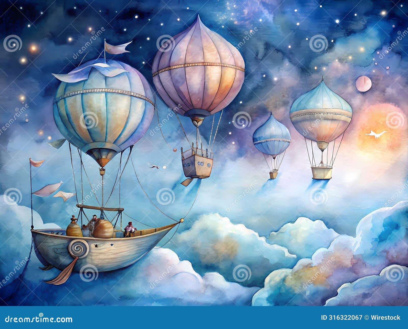 AI Generated Illustration of Dream Catchers in the Night Sky Stock ...