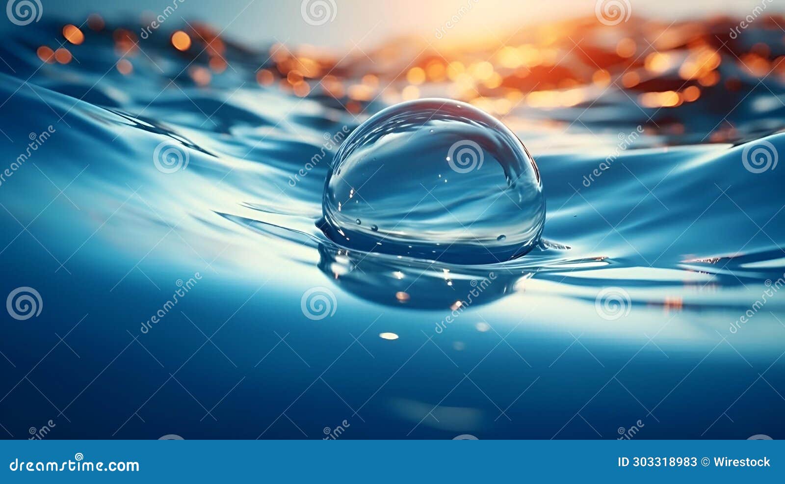 AI Generated Illustration of a Droplet Floating in the Water Stock ...