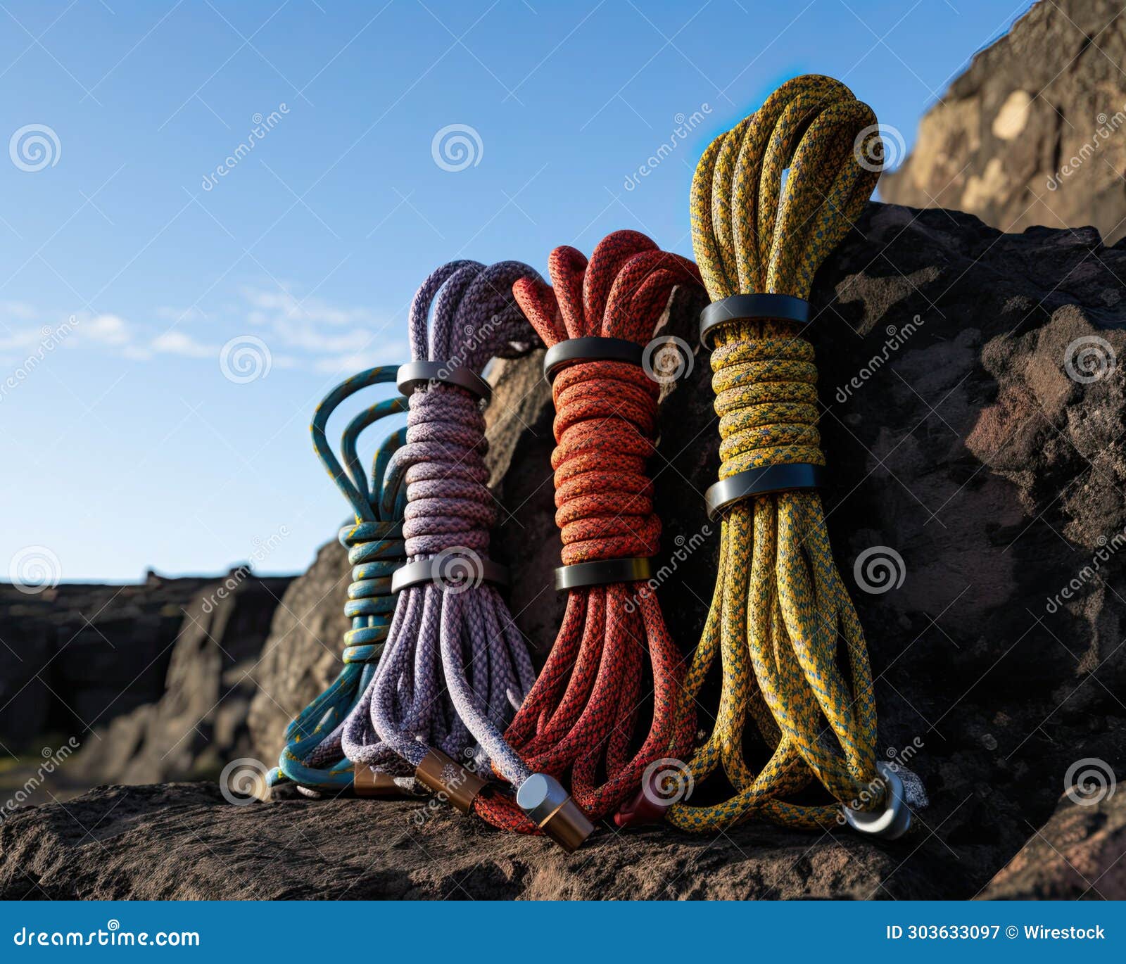 AI Generated Illustration of Durable Climbing Ropes with Weave Patterns ...