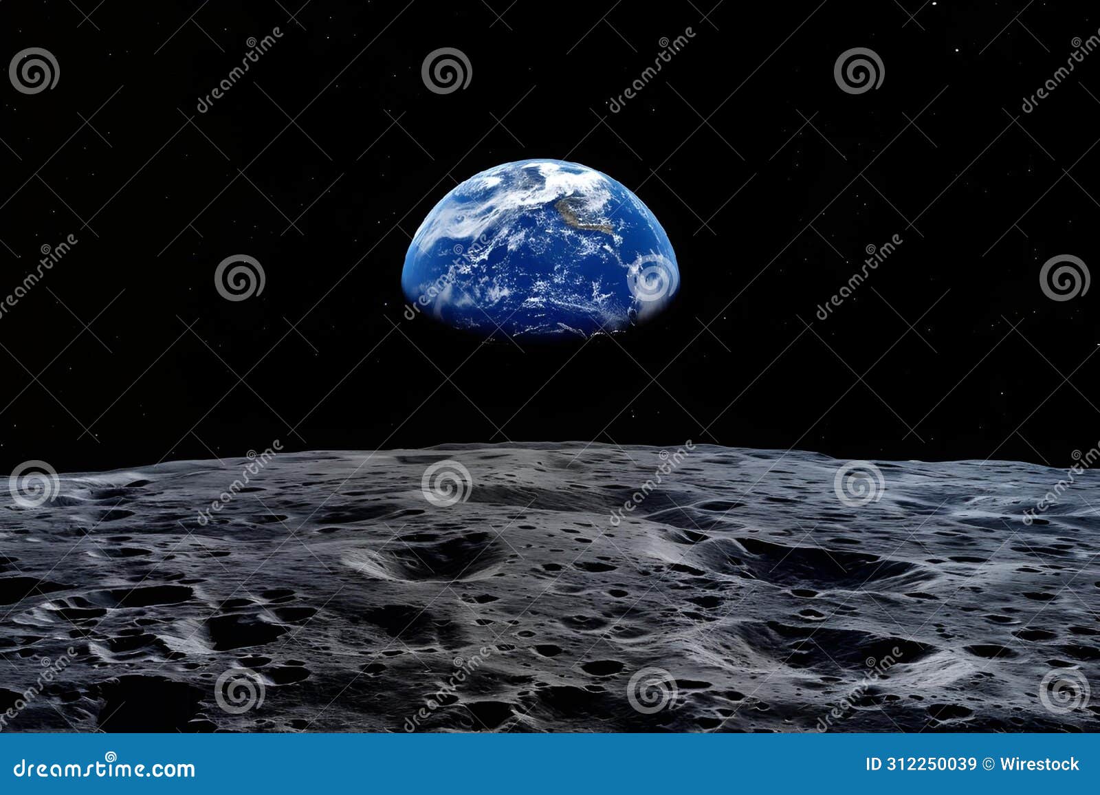 The Earth Seen from the Moon, and the Moon, Viewed through it Stock ...