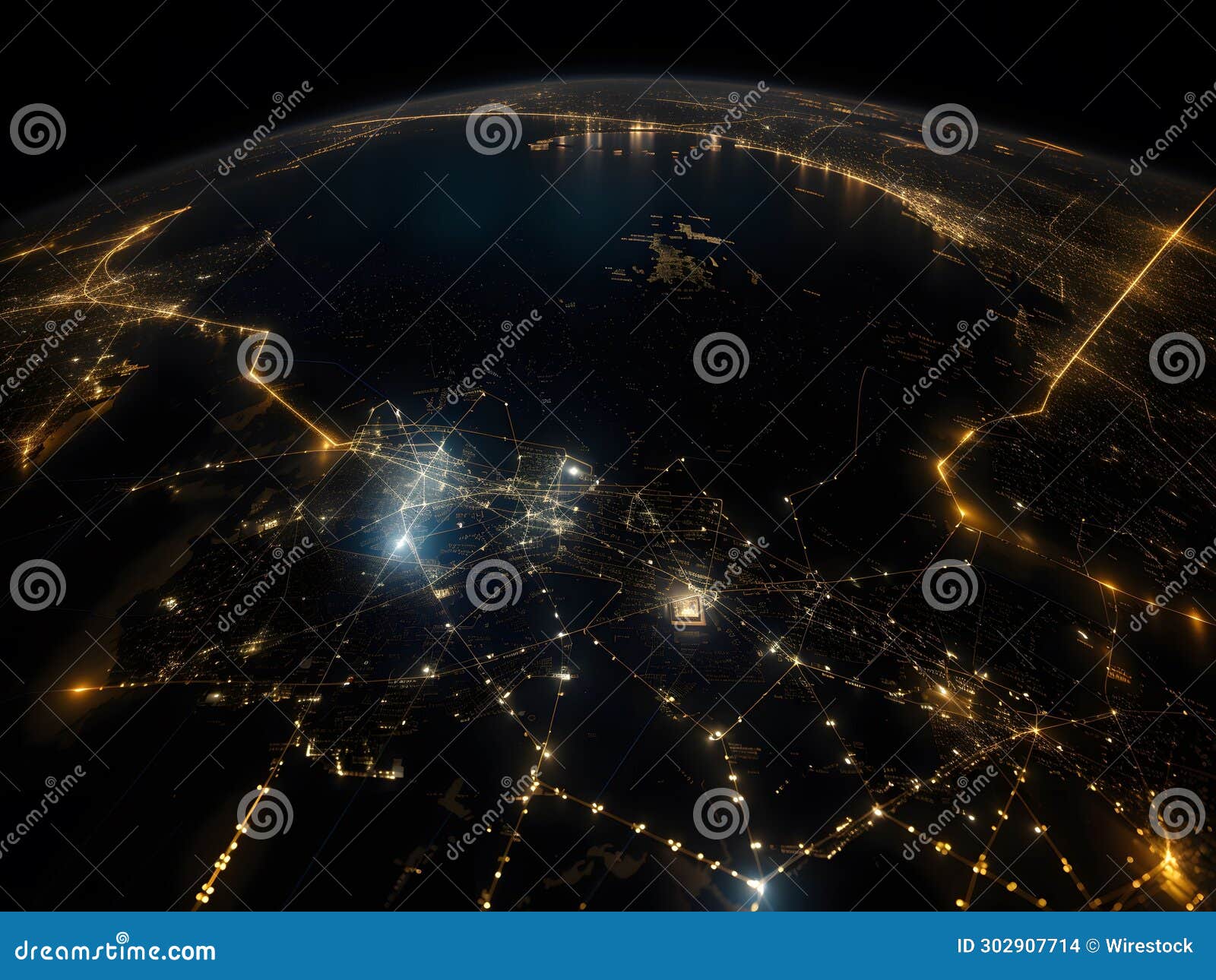 AI Generated Illustration of the Earth S Surface Featuring a Glowing ...