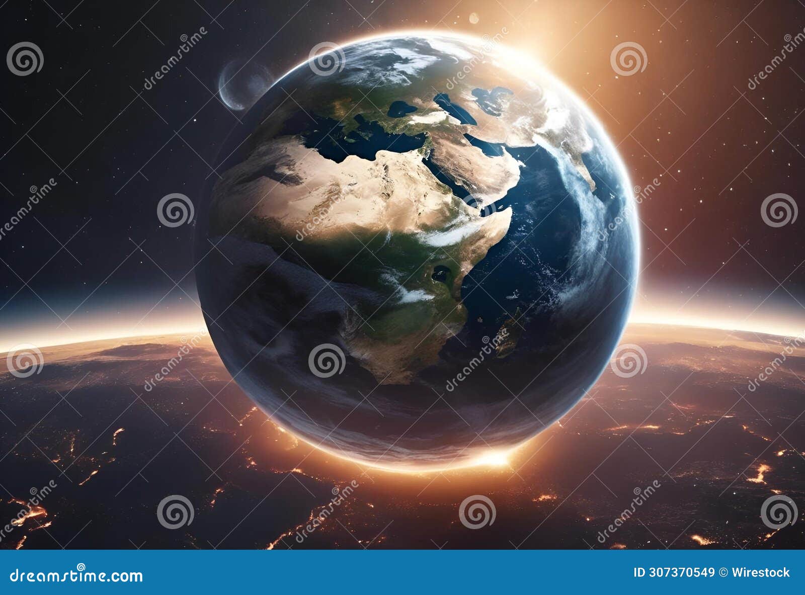 AI Generated Illustration of Earth Seen from a Spaceship in Outer Space ...