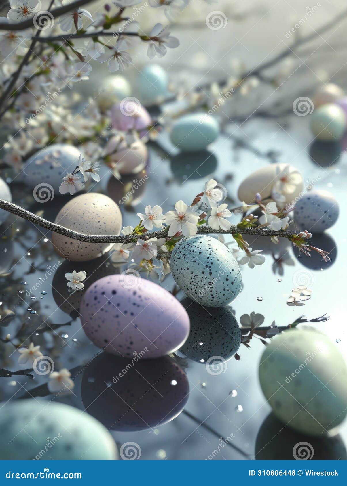 AI Generated Illustration of Easter Eggs Displayed on a Table Near ...