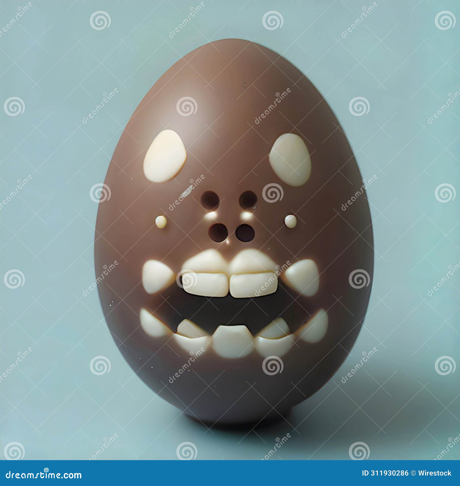 AI Generated Illustration of an Egg with a Face is Shown, with a Big ...