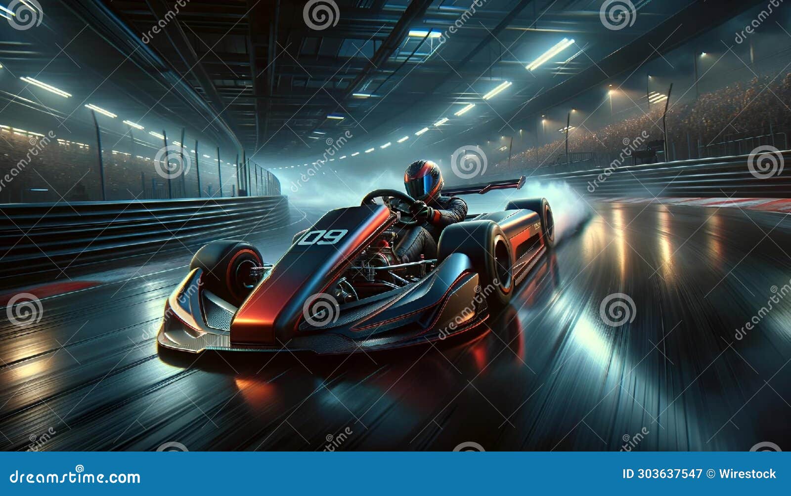 AI Generated Illustration of an Electric Blue Racing Car Stock ...
