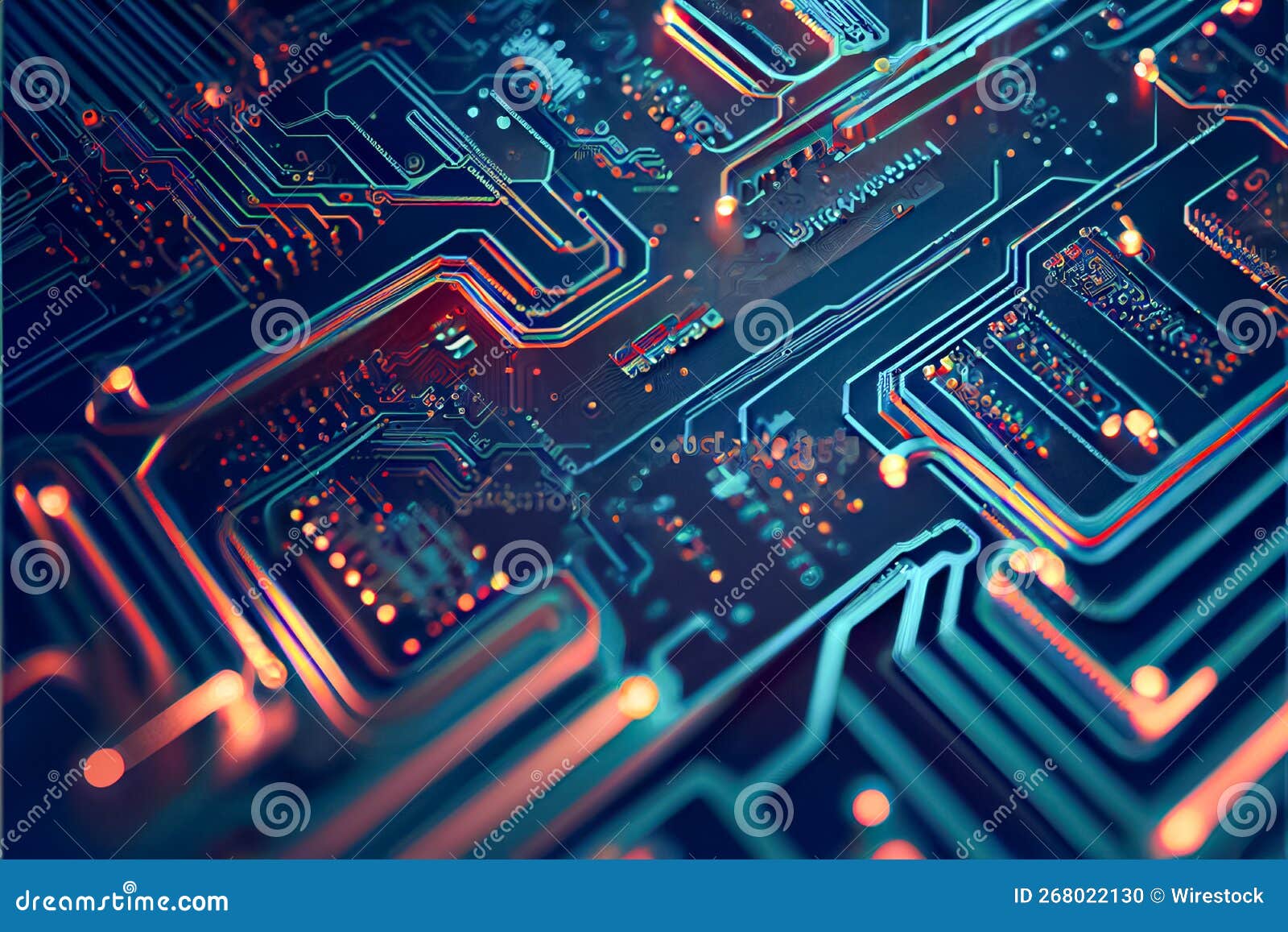 AI Generated Illustration of Electronic Circuit Board Stock ...