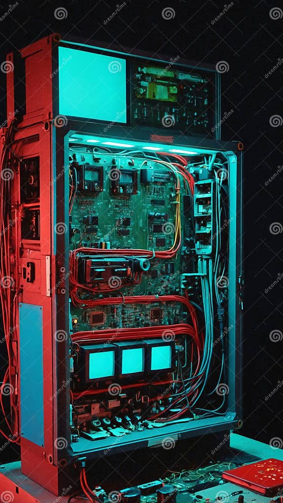 This is an Electronic Device on Display Under a Red Light Stock Image ...