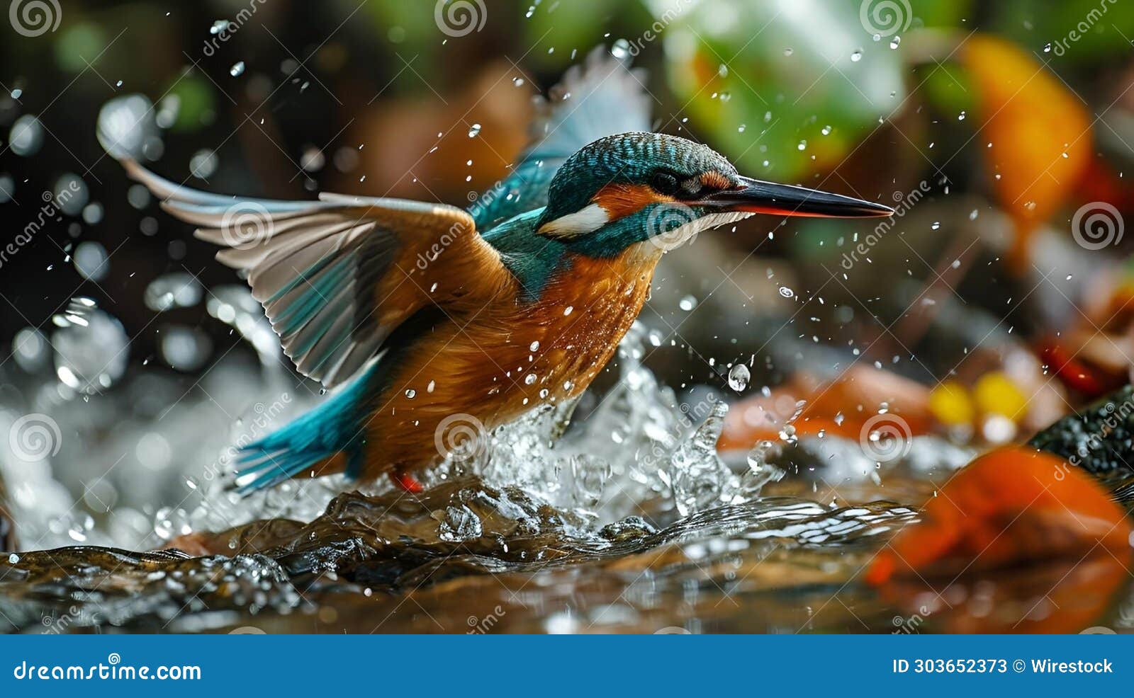 Hummingbird Taking Off, Spreading Its Wings And Flapping Its Tiny Wings ...