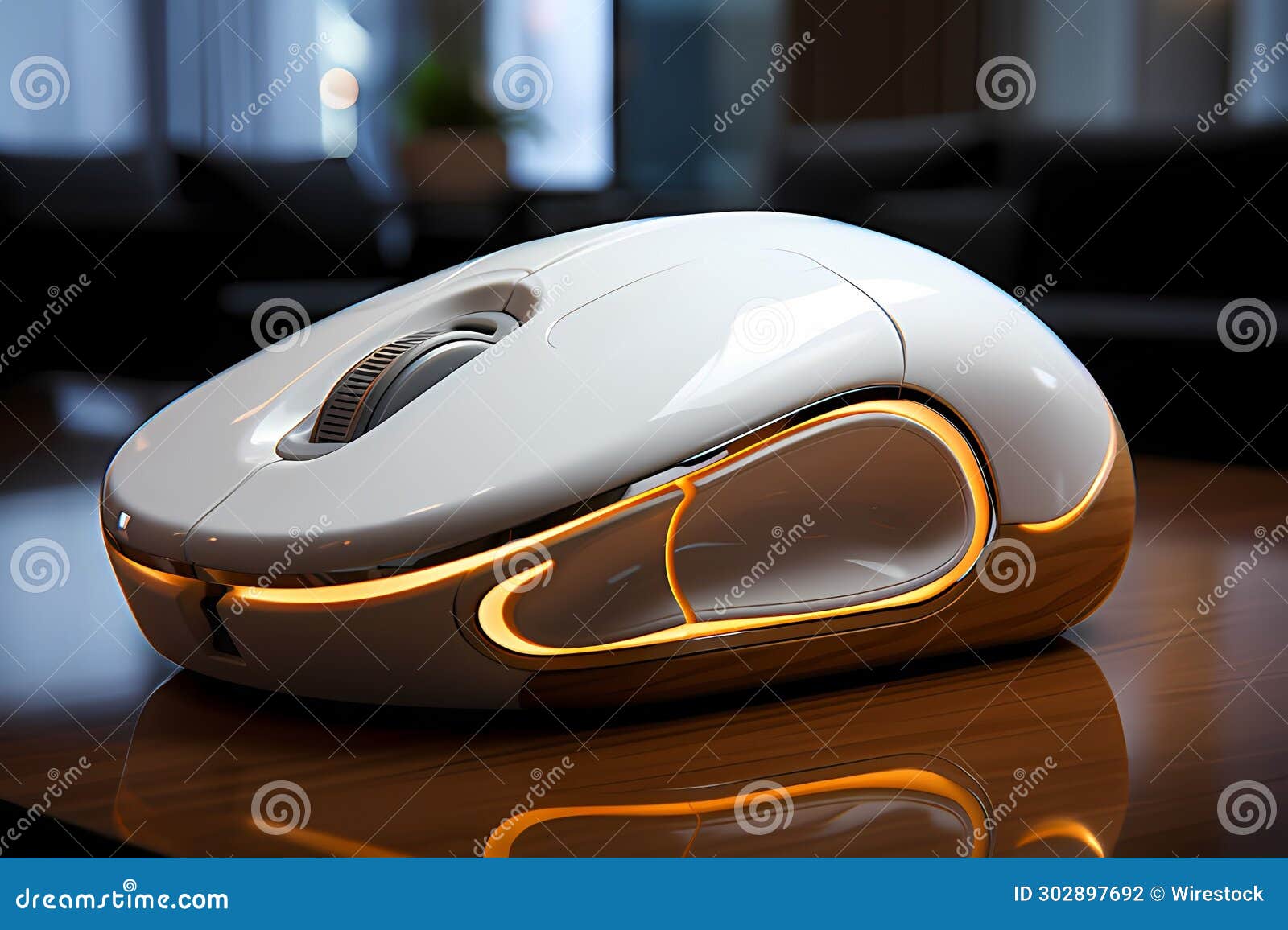 AI Generated Illustration of an Elegant White and Gold Mouse Atop a ...