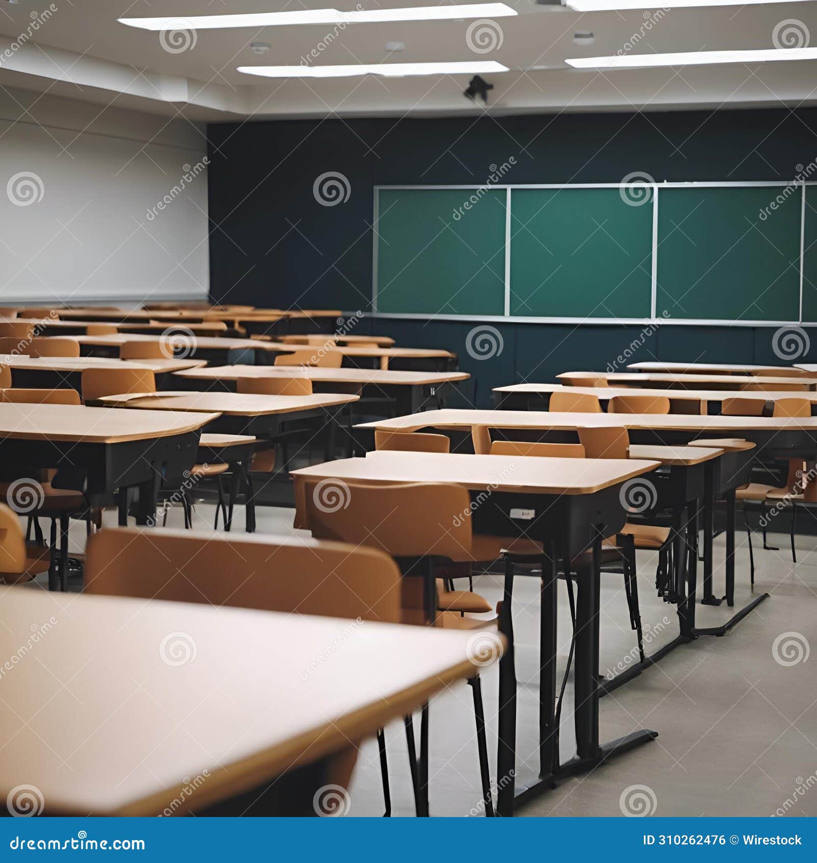 AI Generated Illustration of an Empty Classroom with Vacant Desks, No ...