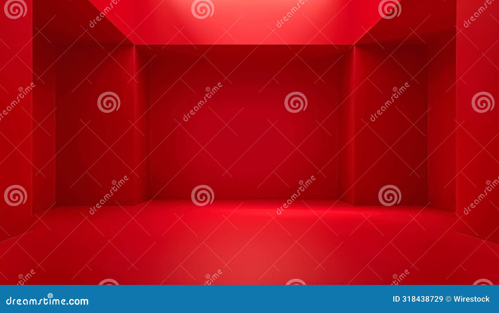 AI Generated Illustration of an Empty Red Room with a Glowing Light on ...