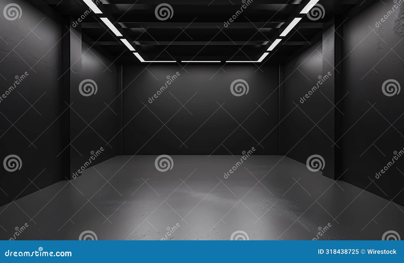 AI Generated Illustration of an Empty Room with Dark-colored Walls ...