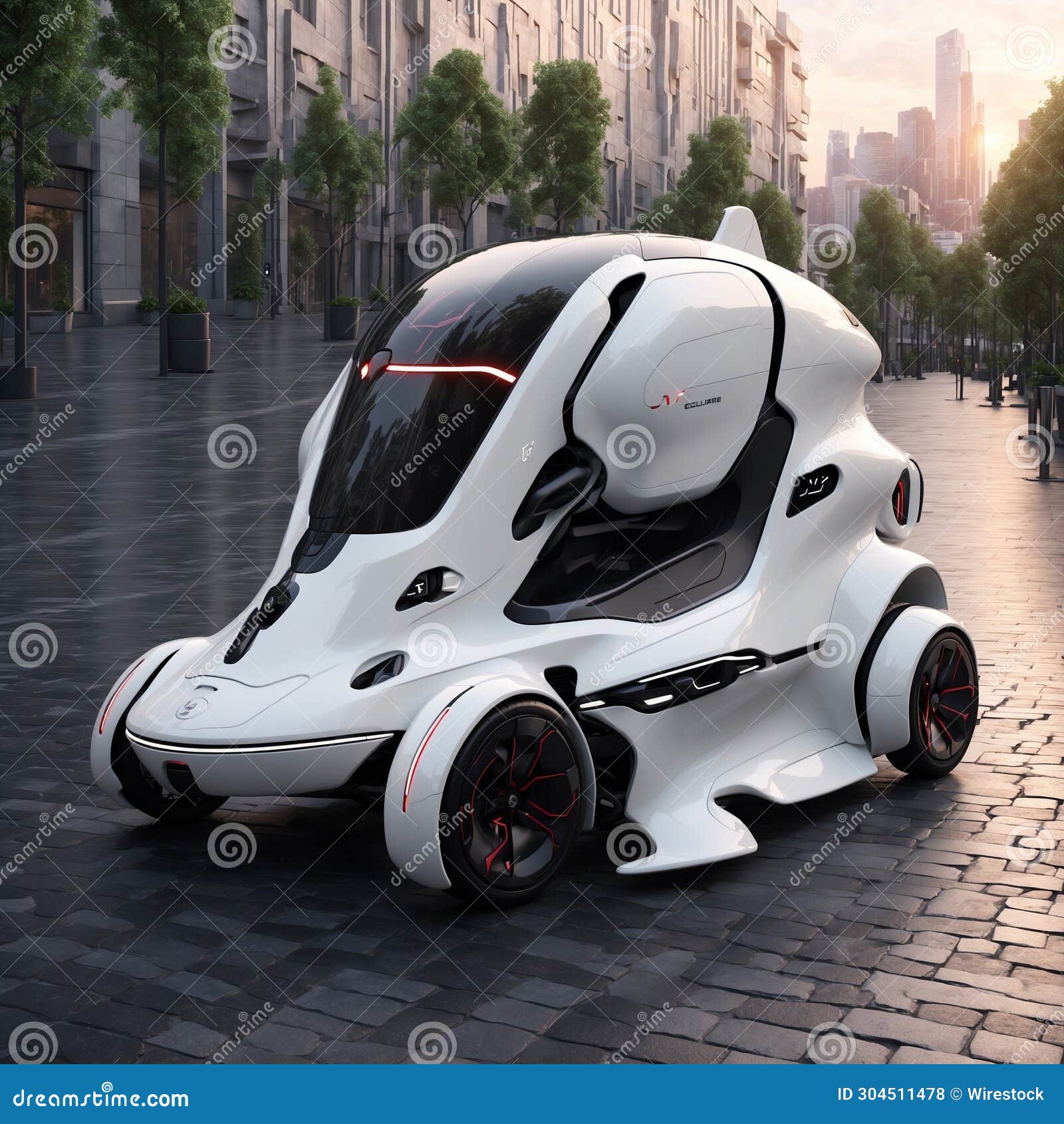 AI Generated Illustration of Environmentally Friendly Electric Car from ...